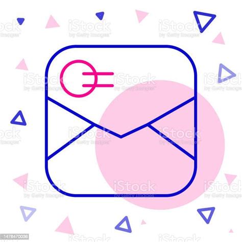 흰색 배경에 고립 된 발렌타인 하트 아이콘라인 봉투 메시지 사랑 편지 사랑과 로맨스 다채로운 개요 개념 벡터 2월에 대한 스톡