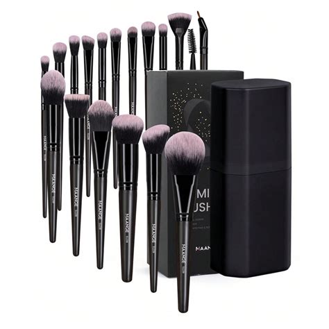 Acheter Maange Set De 18 Pinceaux De Maquillage Noir Boite Noire Au