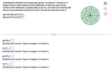 Solved A Dartboard Is Divided Into 9 Equal Size Sectors
