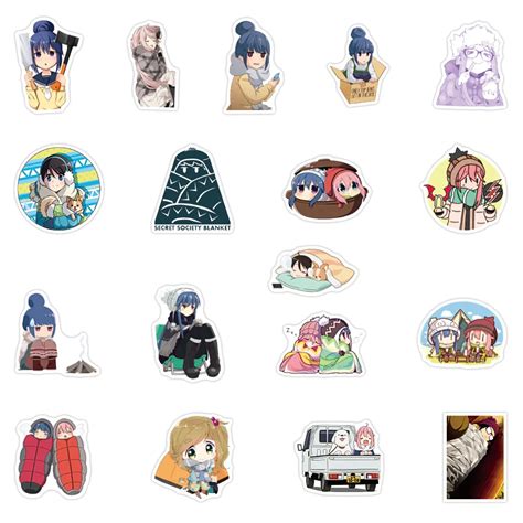 50 Pieces Anime Sticker Yuru Camp Shima Rin Kagamihara Nadeshiko