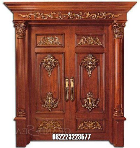 Model Pintu Kayu Jati Mewah Terbaru Ukir Jepara Kupu Tarung