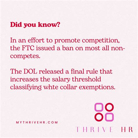 Thrive Hr On Linkedin Big News On The Regulatory Front 1 Ftc Ban On