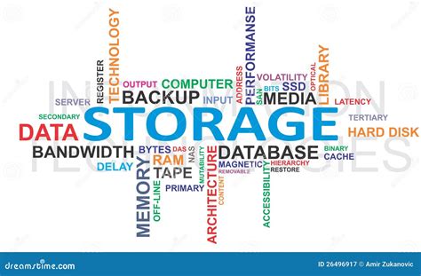 Word Cloud Storage Stock Vector Illustration Of Library 26496917
