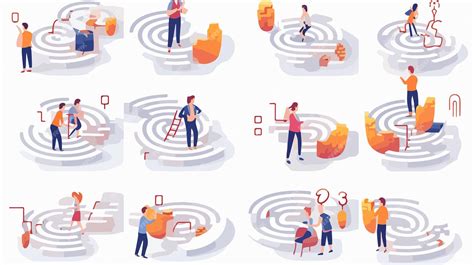 tiny characters finding idea solution in labyrinth premium ai generated vector