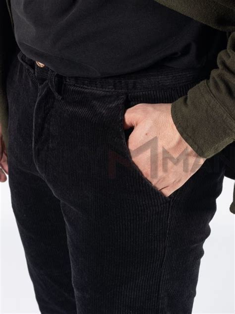 Chinos Κοτλέ Παντελόνι Double Cp 252 Μαύρο Funkyman Ανδρικά Ρούχα