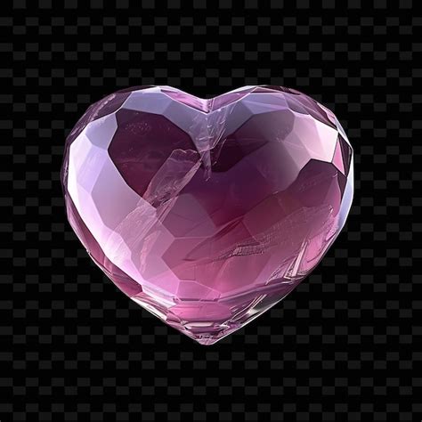 Premium Psd Png Rose Quartz Crystal Heart With Heart Shape Pink Color