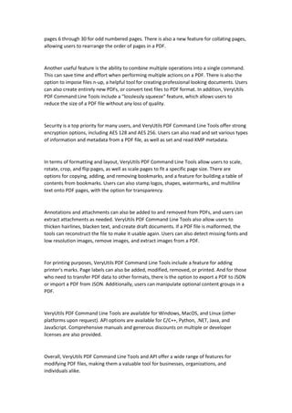 VeryUtils PDF Command Line Tools And API For Java Docx