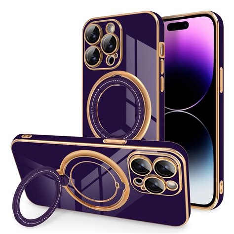 Newseego For Iphone 14 Pro Max Case Luxury Plating Edge Case With 360