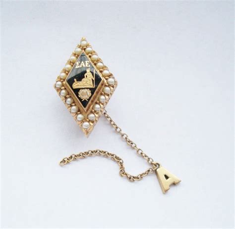 Sigma Alpha Epsilon Fraternity Pin 14k Yellow Gold Genuine Etsy