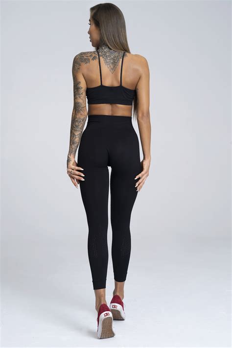 Nahtlose Leggings Schwarz Gym Glamour