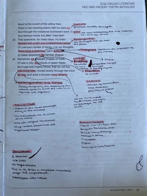 The Prelude Analysis Part 2 English Literature Notes Poem Analysis English Literature
