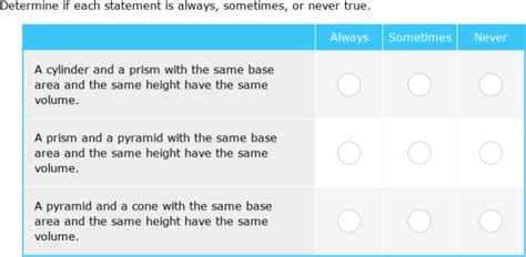 IXL Checkpoint Volume Geometry Practice