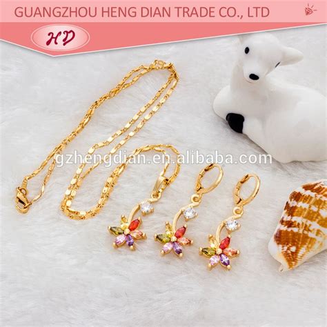 Unique Ladies Cubic Zirconia Brass Jewelry Set