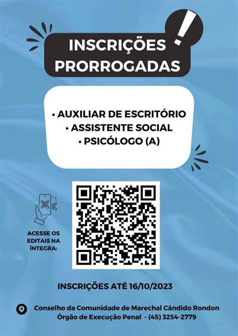Conselho Da Comunidade Inscrições Para Teste Seletivo Para Contratação