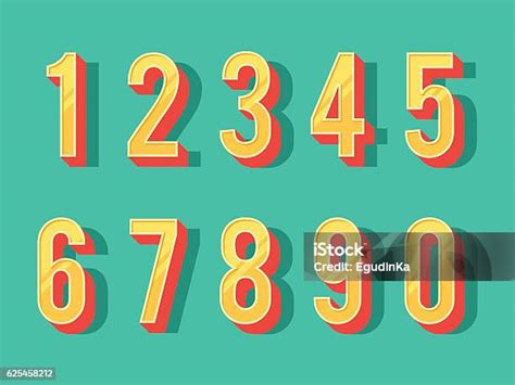 Numbers Set In Vintage Style向量圖形及更多數字圖片 數字 立體 1號 Istock