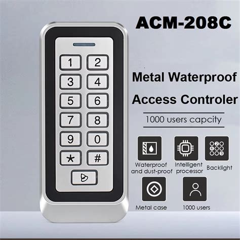 IP Waterproof Backlight RFID Metal Door Access Control Reader Keypad Users KHz EM Card