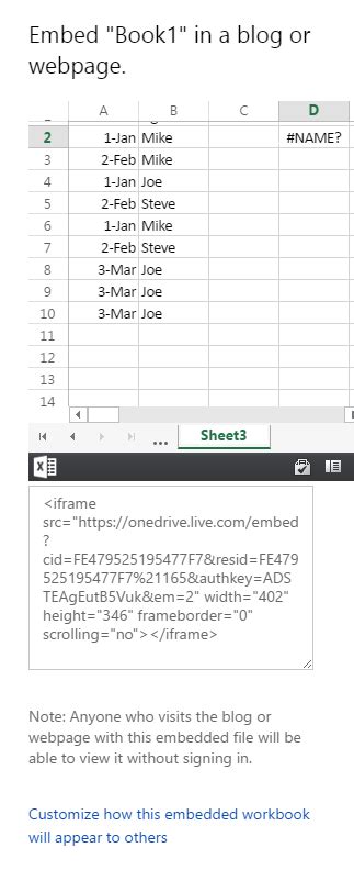 How To Add An Excel Spreadsheet To A Website Microsoft Community
