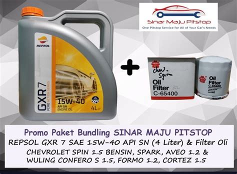 Jual Paket Bundling Oli REPSOL GXR 7 15W 40 API SN 4 Liter Original