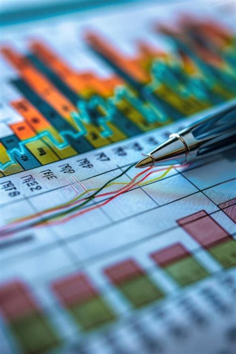 Illustration Of Financial Growth With Increasing Trend Lines And Data