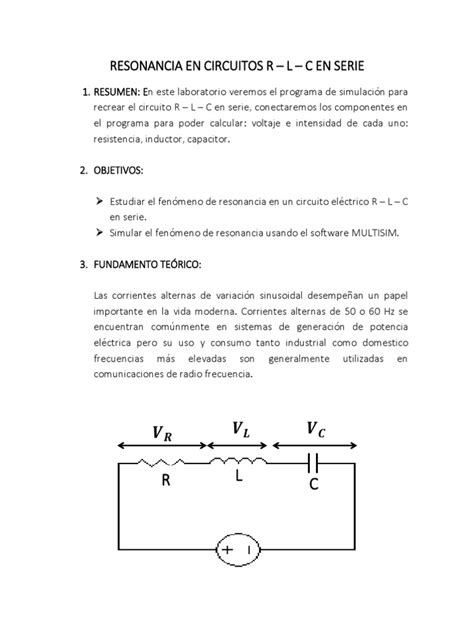 Resonancia En Circuitos R L C En Serie Pdf Impedancia Eléctrica