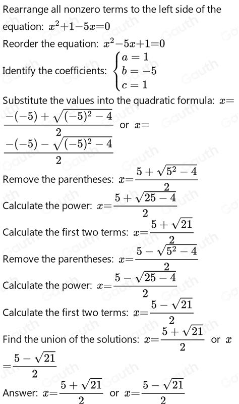 Solved Select The Two Values Of X That Are Roots Of This Equation X 2 1 5x [math]