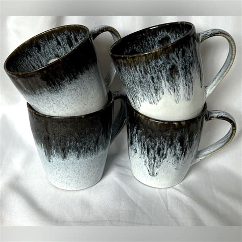 West Elm Kitchen Reactive Glaze Stoneware Mugs Set Of Four By West