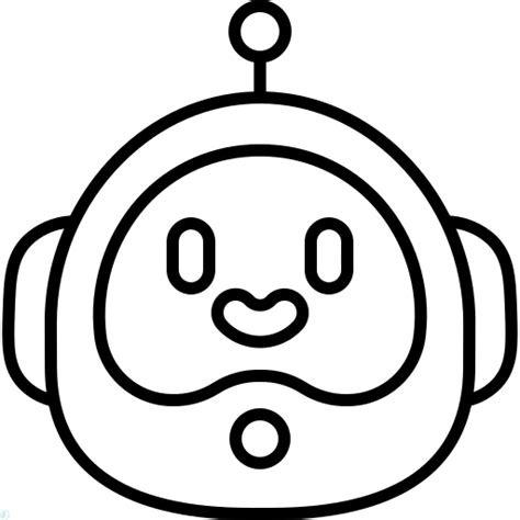 دانلود آیکون ربات استایل خطی مشکی با فرمت Png