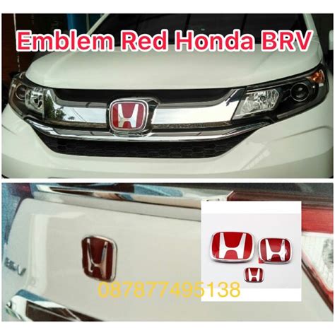 Jual Emblem Red Honda Merah BRV Depan Belakang Steer JDM Style Racing Shopee Indonesia