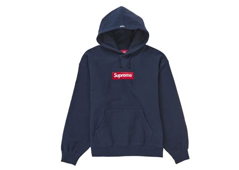 Supreme Box Logo Hooded Sweatshirt Fw24 Navy 남성 Fw24 Kr