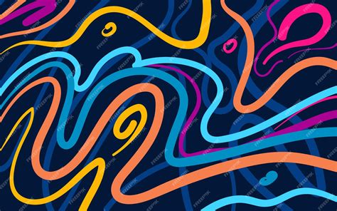 Premium Vector Groovy Psychedelic Background With Dynamic Line Pattern