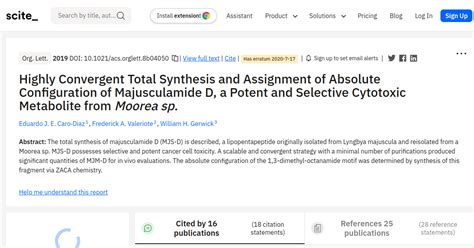 Highly Convergent Total Synthesis And Assignment Of Absolute Configuration Of Majusculamide D A