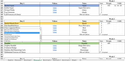 Mesocycle Template Excel 48 Koleksi Gambar