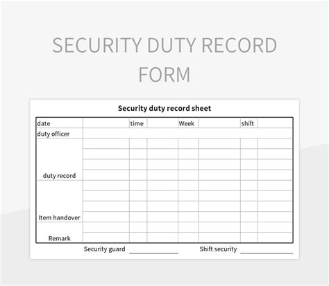 Free Security Templates For Google Sheets And Microsoft Excel Slidesdocs