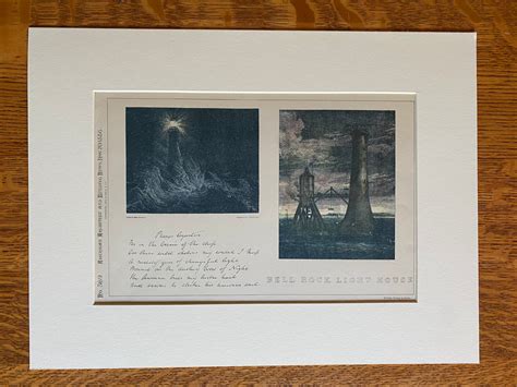 Bell Rock Lighthouse Angus Scotland 1886 Hand Colored Original