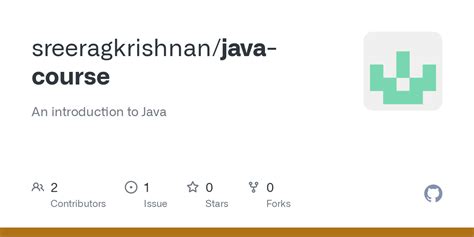 GitHub Sreeragkrishnan Java Course An Introduction To Java