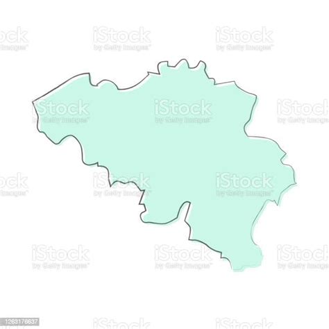 Ilustración De Mapa De Bélgica Dibujado A Mano Sobre Fondo Blanco