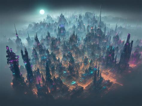 premium ai image fantasy cityscape ai generated