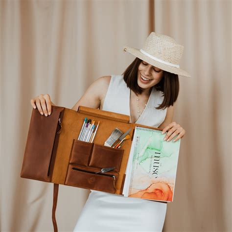Leather Sketchbook Cover Artist Sketchbook Pencil Case Gift For Painter Sketchbook Case