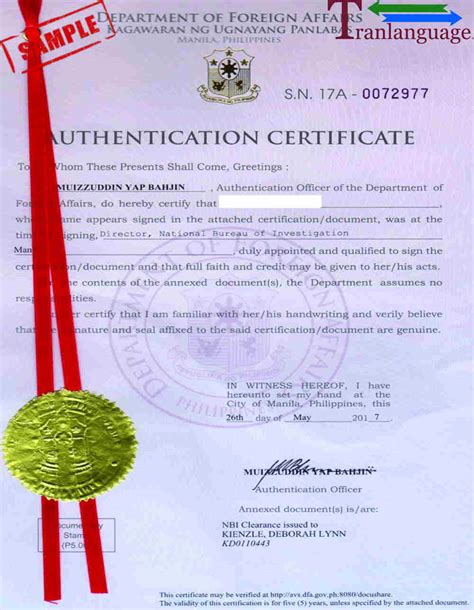 Notarization Philippines Tranlanguage Certified Translations