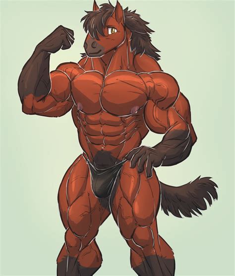 Rule 34 Abs Anthro Biceps Bulge Clothed Clothing Emoster Equid Equine