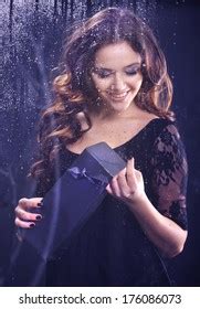 Sexy Woman Looks Out Window Holding Stock Photo Shutterstock