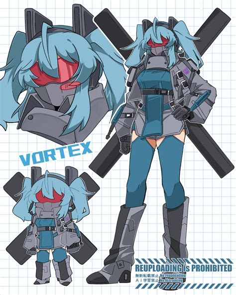 Vortex Transformers Transformers Highres 1girl Ahoge Blue Hair Blush Stickers Boots