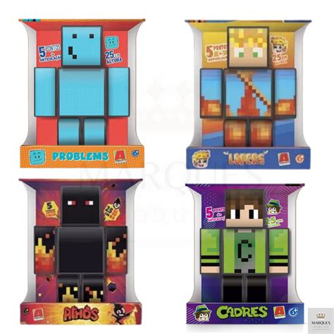 Kit Bonecos Minecraft Athos Cadres Problems Lopers Cm Original Shopee Brasil