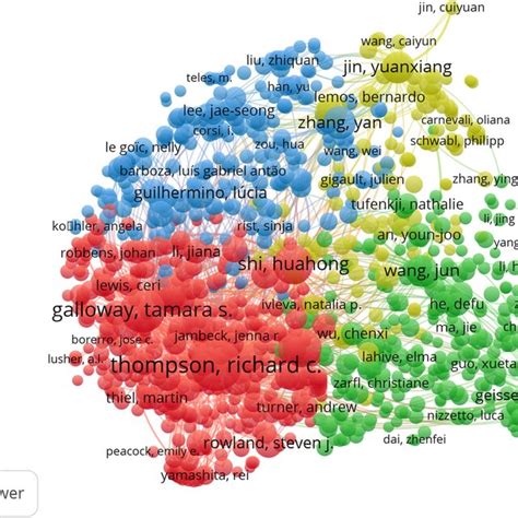 The Network Visualization Map Of Co Cited Authors On Microplastic