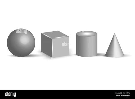 Geometric Shapes 3D Sphere Cube Cylinder Cone Geometry Volume Vector