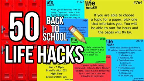 50 Back To School Life Hacks 2016 2017 Youtube