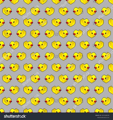 Rubber Duck Pixel Art Pattern Seamless Stock Vector Royalty Free
