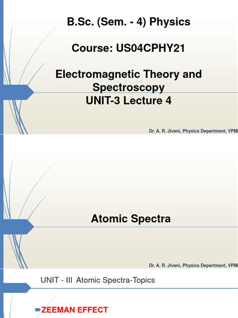 Zeeman Effect And Stark Effect Pdf