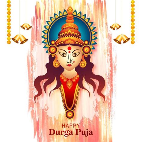 Free Vector Indian Festival Goddess Durga Face Holiday Celebration