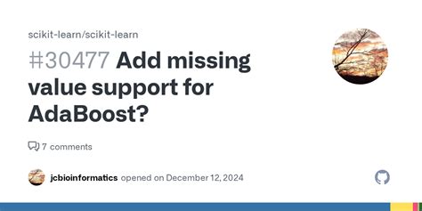 Add Missing Value Support For Adaboost · Issue 30477 · Scikit Learn Scikit Learn · Github